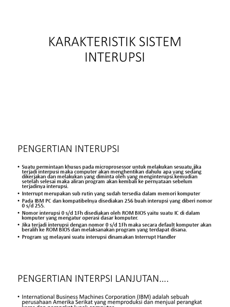 Sistem Interupsi pada Komputer | PDF | Komputer | Teknologi & Rekayasa