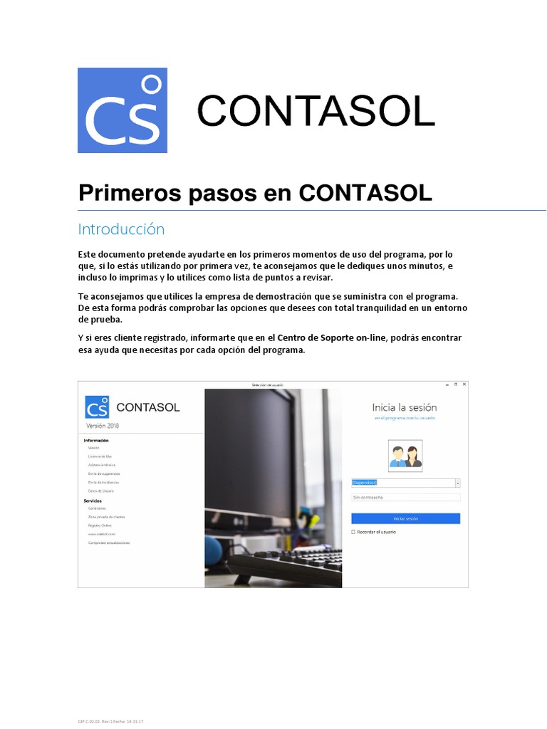 CONTASOL Primeros Pasos | PDF | Apoyo | Contabilidad