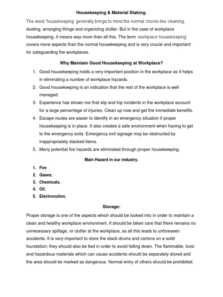 Housekeeping Toolbox | PDF