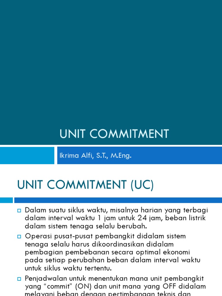 Unit Commitment | PDF Unit Commitment | PDF