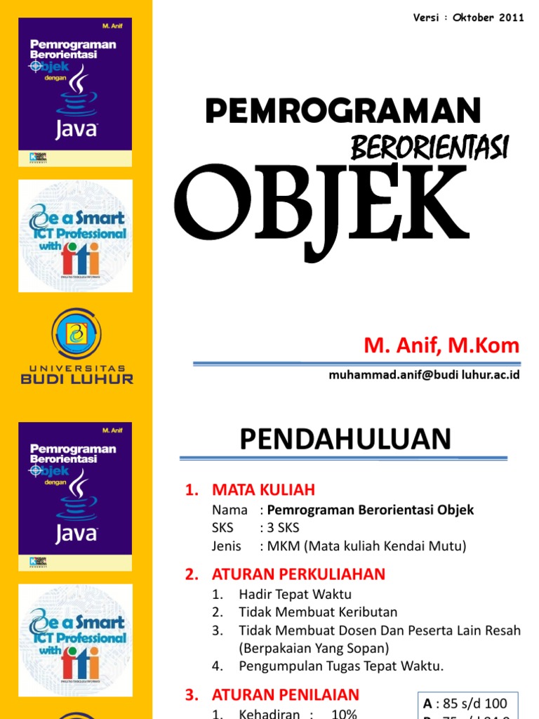 Materi Pemrograman Berorientasi Objek (Kelas AH) | PDF
