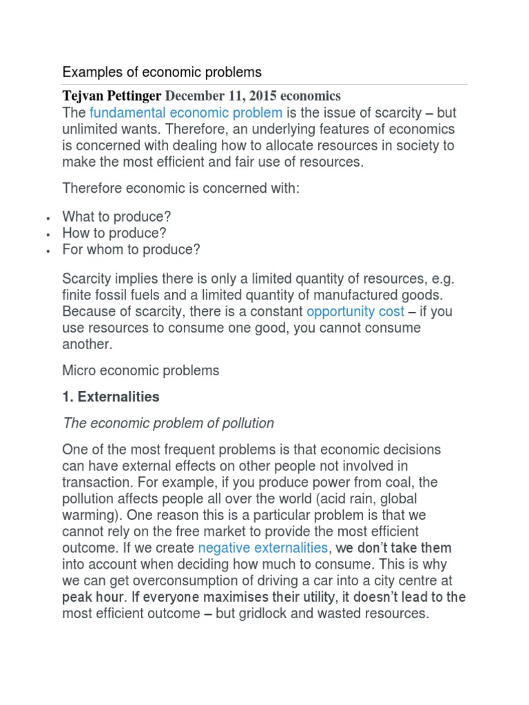 Fundamental Economic Problem: Tejvan Pettinger | PDF | Current Account ...