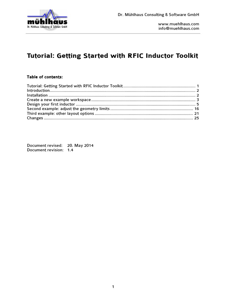 Tutorial: Getting Started With RFIC Inductor Toolkit | PDF | Inductance | Inductor
