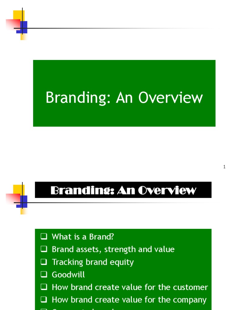Branding An Overview | PDF | Brand | Goodwill (Accounting)