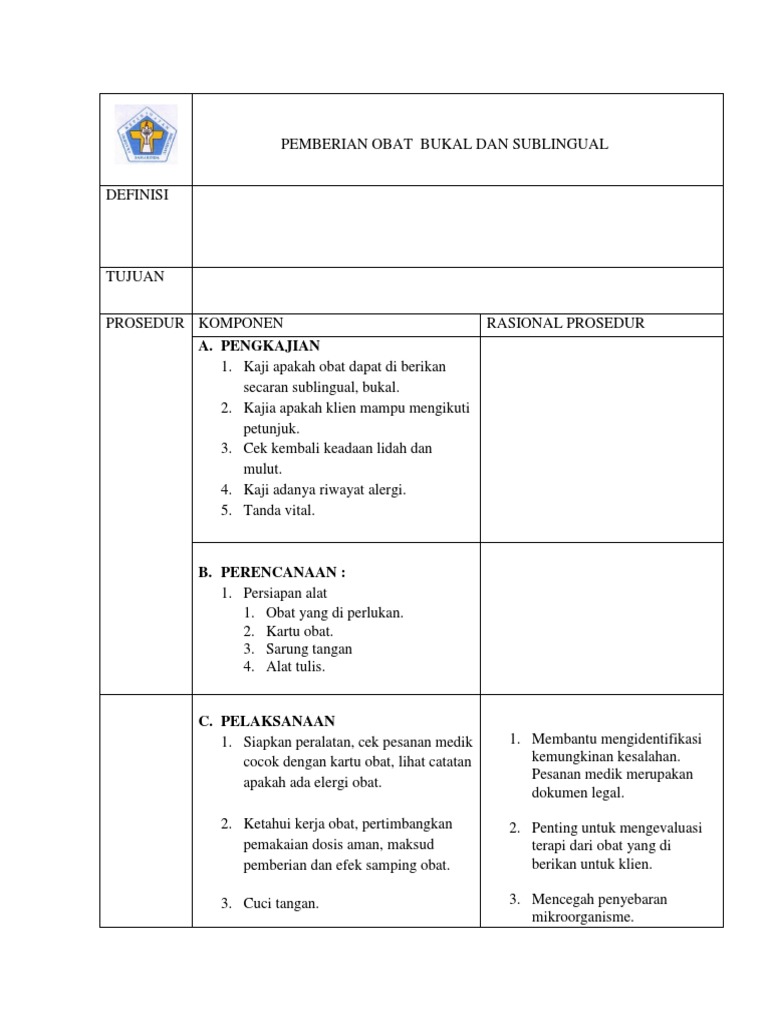2 Pemberian Obat Bukal Dan Sublingual | PDF