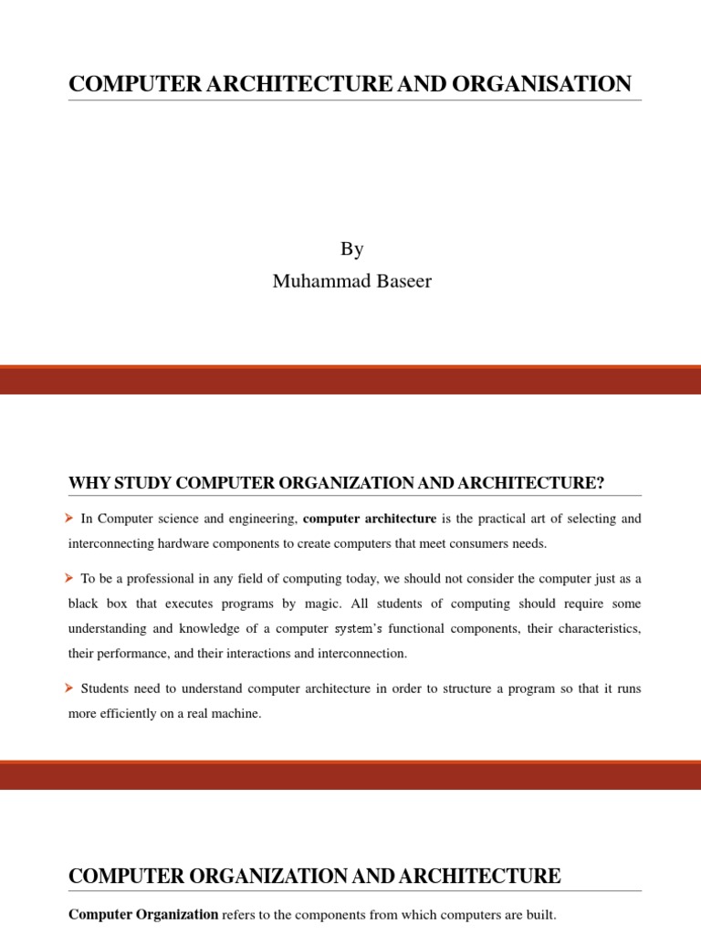 Computer Architecture and Organisation | PDF | Central Processing Unit ...
