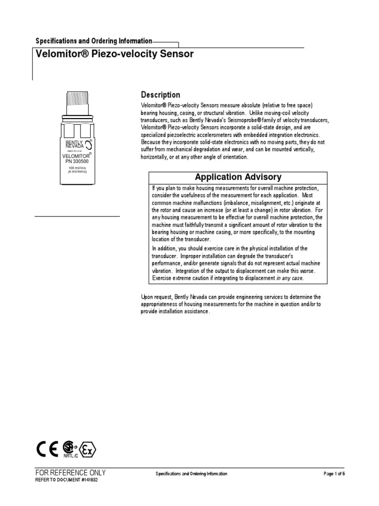 Velomitor® Piezo-Velocity Sensor: Description | PDF | Electrical ...
