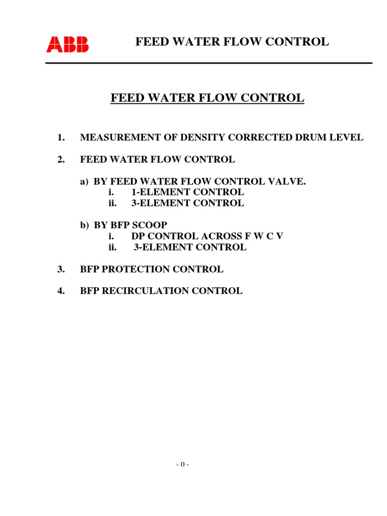 Feed Water Flow Control | Download Free PDF | Control Theory | Control ...