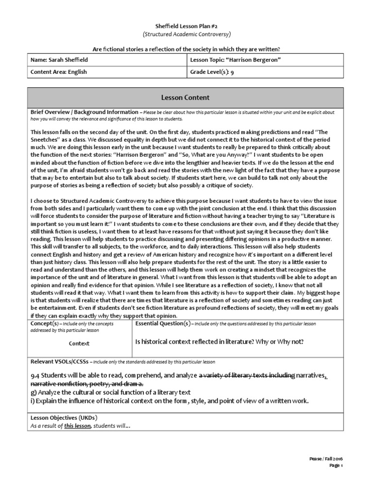 Structured Academic Controversy | PDF | Narrative | Lesson Plan