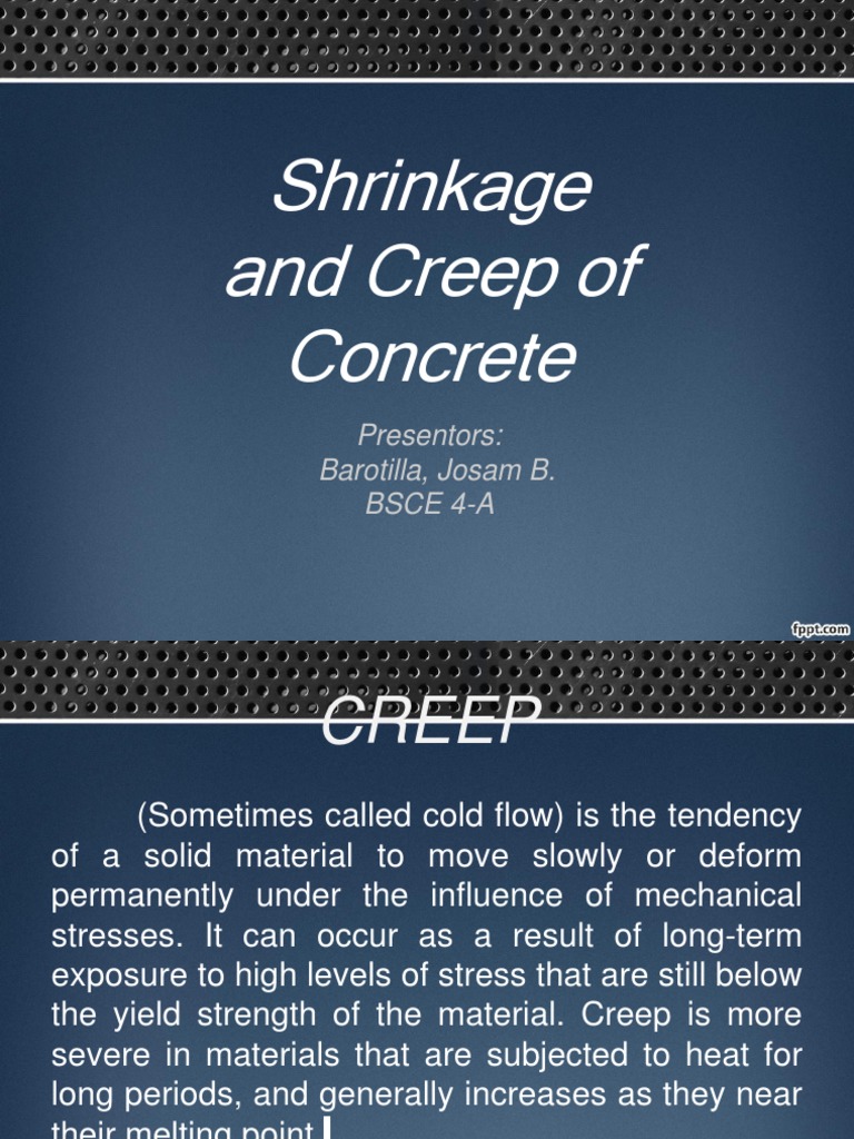 4A Shrinkage and Creep | Creep (Deformation) | Concrete