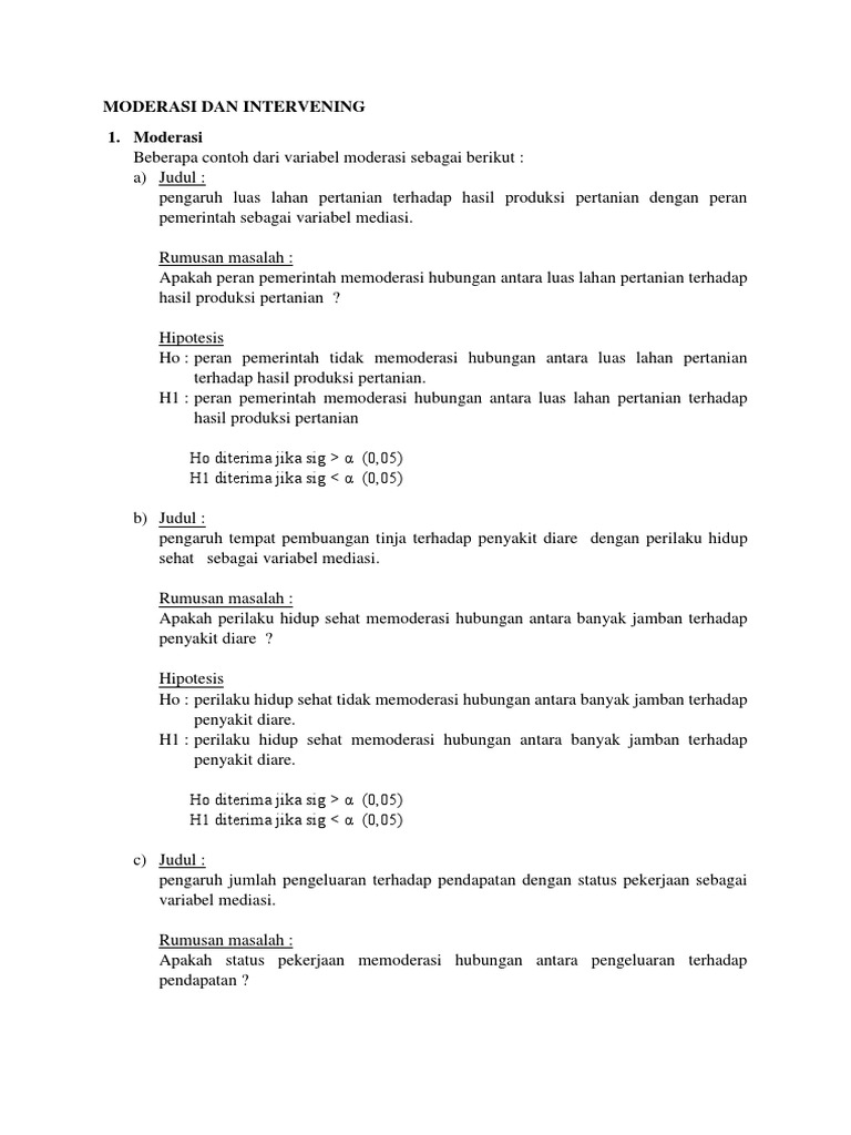 Moderasi Dan Mediasi | PDF