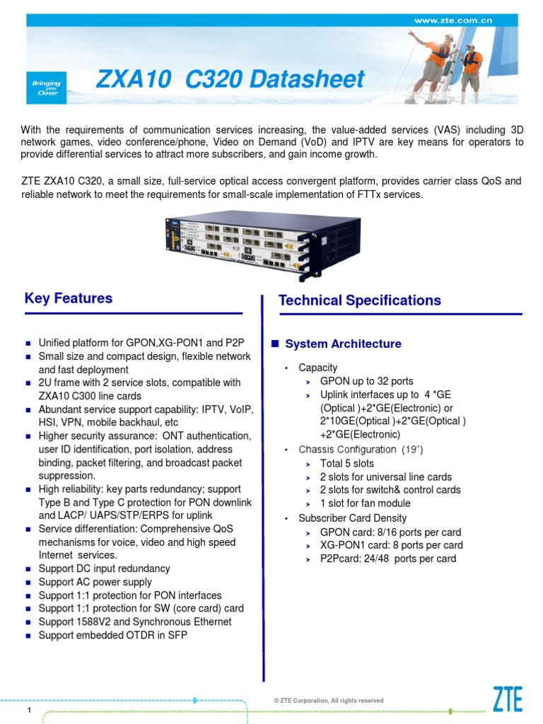 19.1 ZTE GPON OLT ZXA10 C320 Datasheet PDF | PDF | Quality Of Service ...