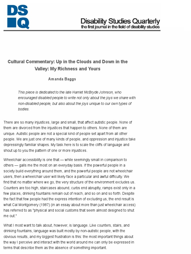 Amanda Baggs | PDF | Perception | Mind