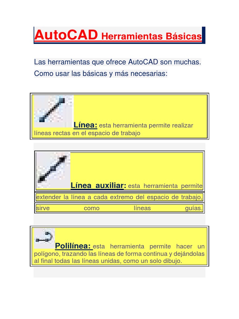 AutoCAD Herramientas Básicas | PDF
