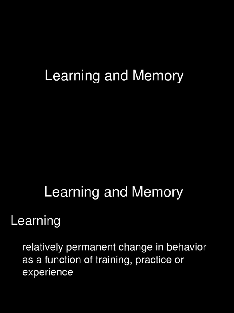 11.learning and Memory | PDF | Classical Conditioning | Memory