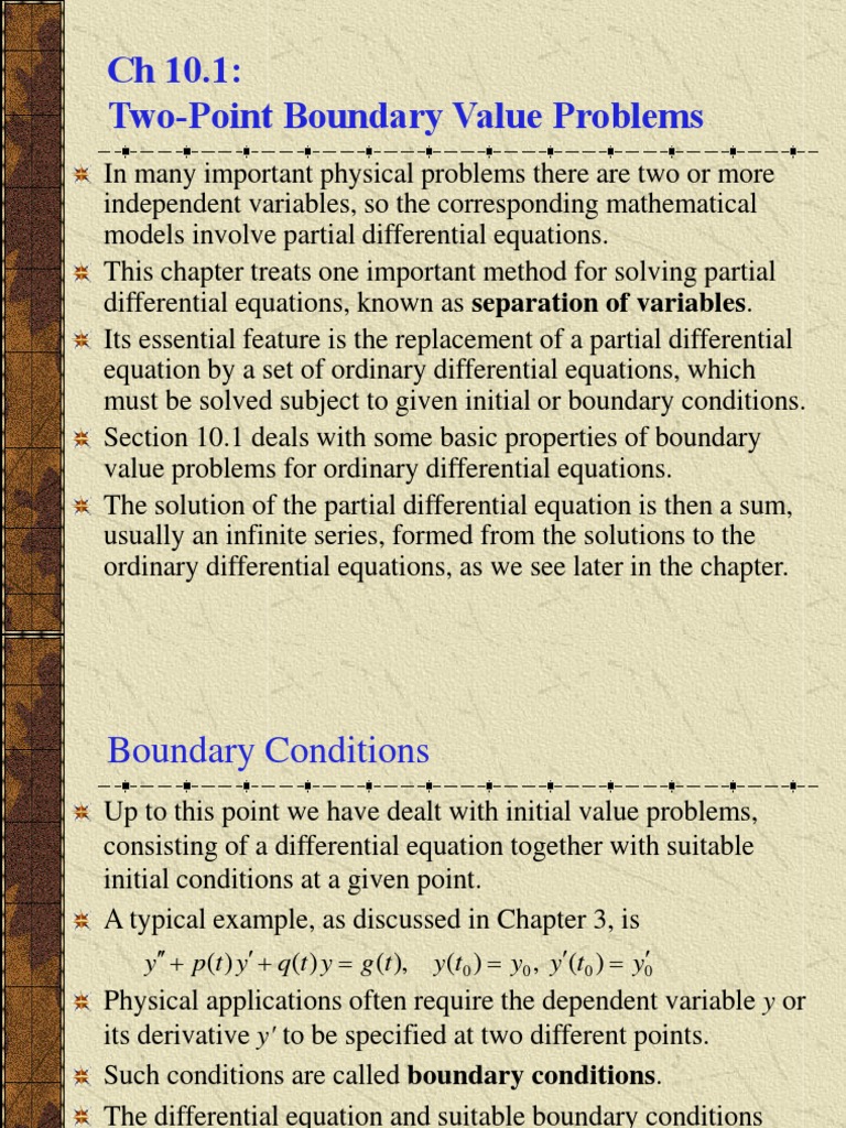 CH 10.1: Two-Point Boundary Value Problems | PDF | System Of Linear Equations | Equations