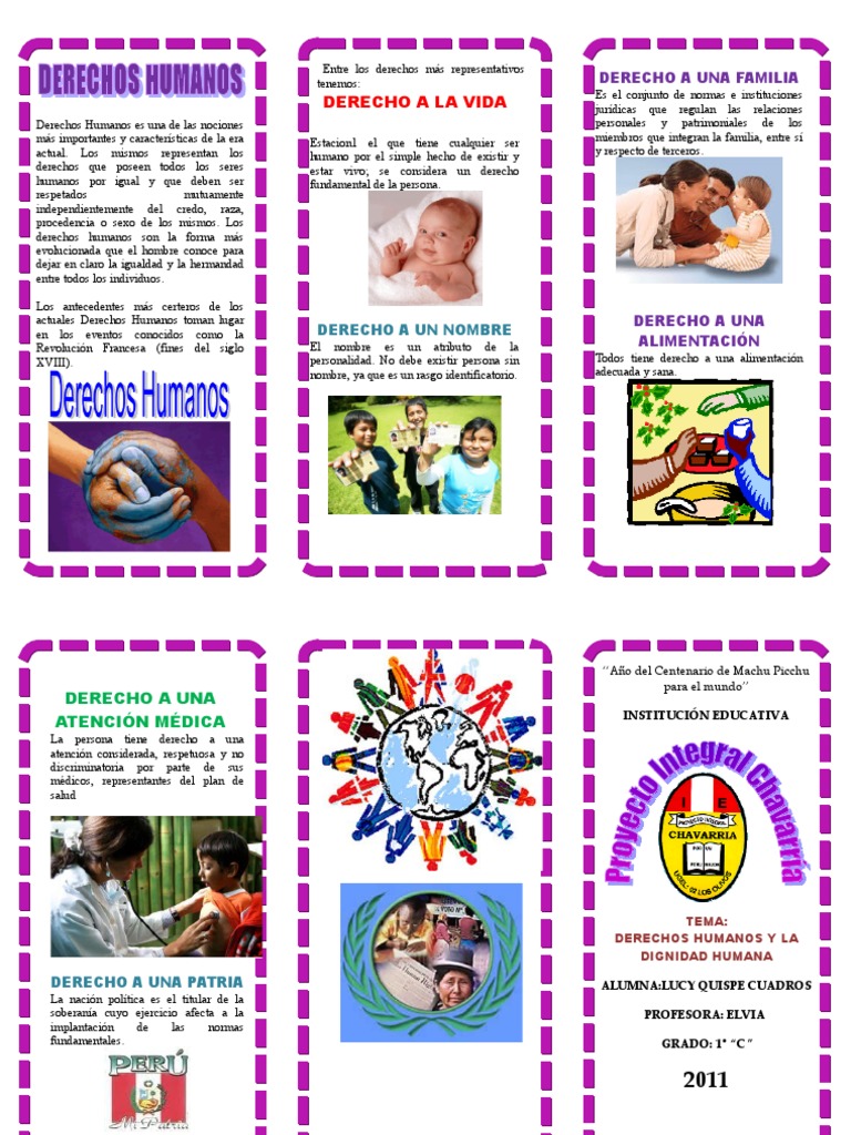 Triptico Derechos Humanos | PDF | Derechos humanos | Derechos