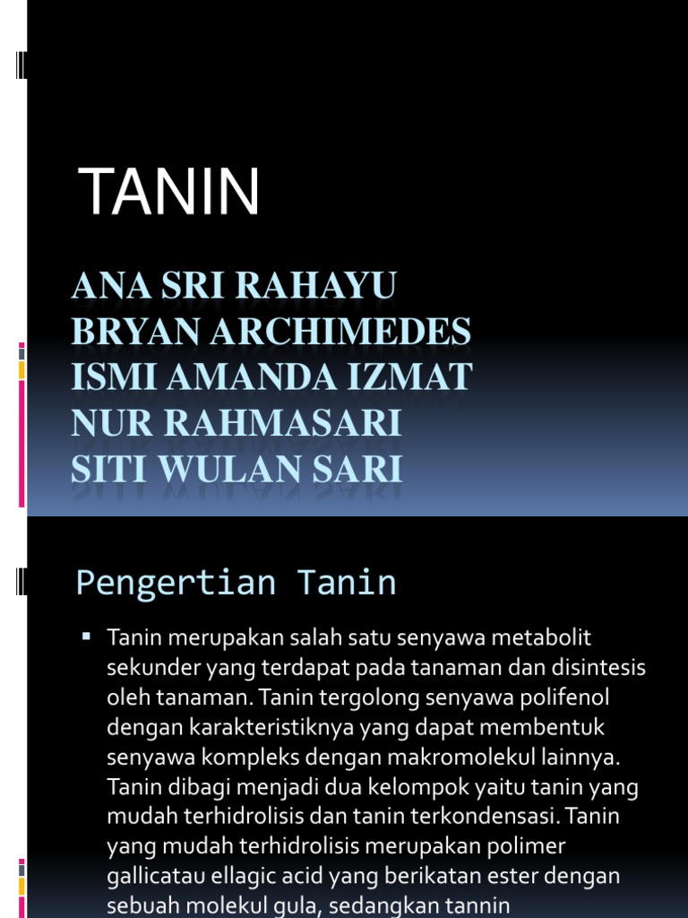 Ana Sri Rahayu PPT Tanin | PDF