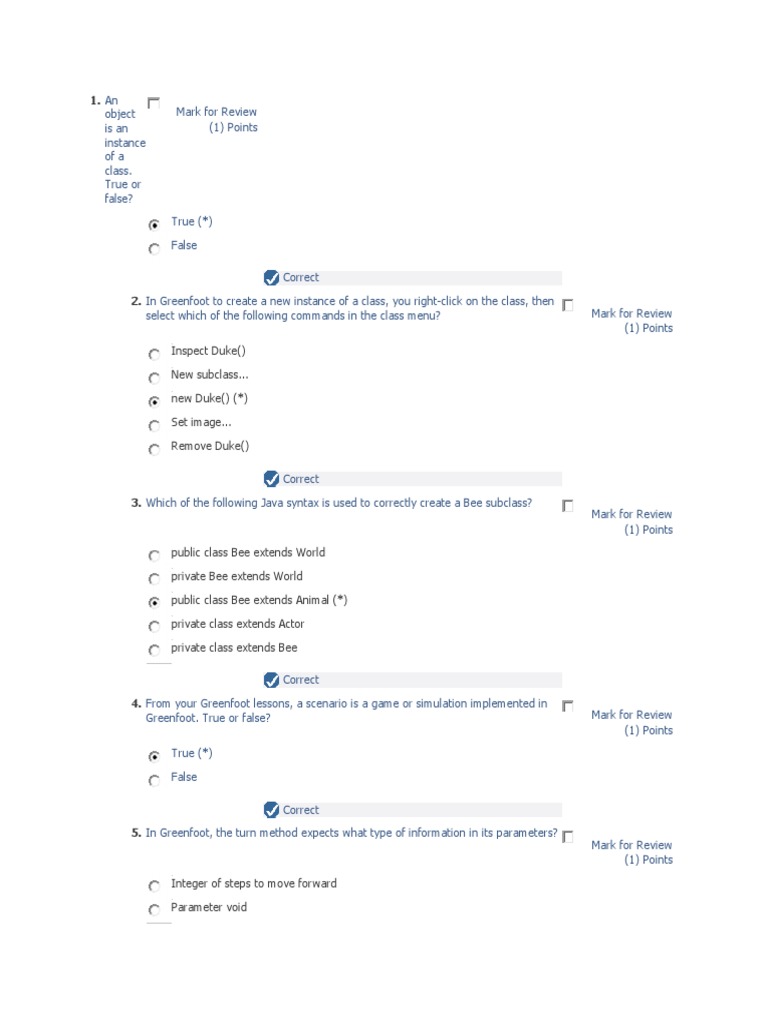 Quiz 3-1 Java Fundamental | PDF | Class (Computer Programming) | Method ...