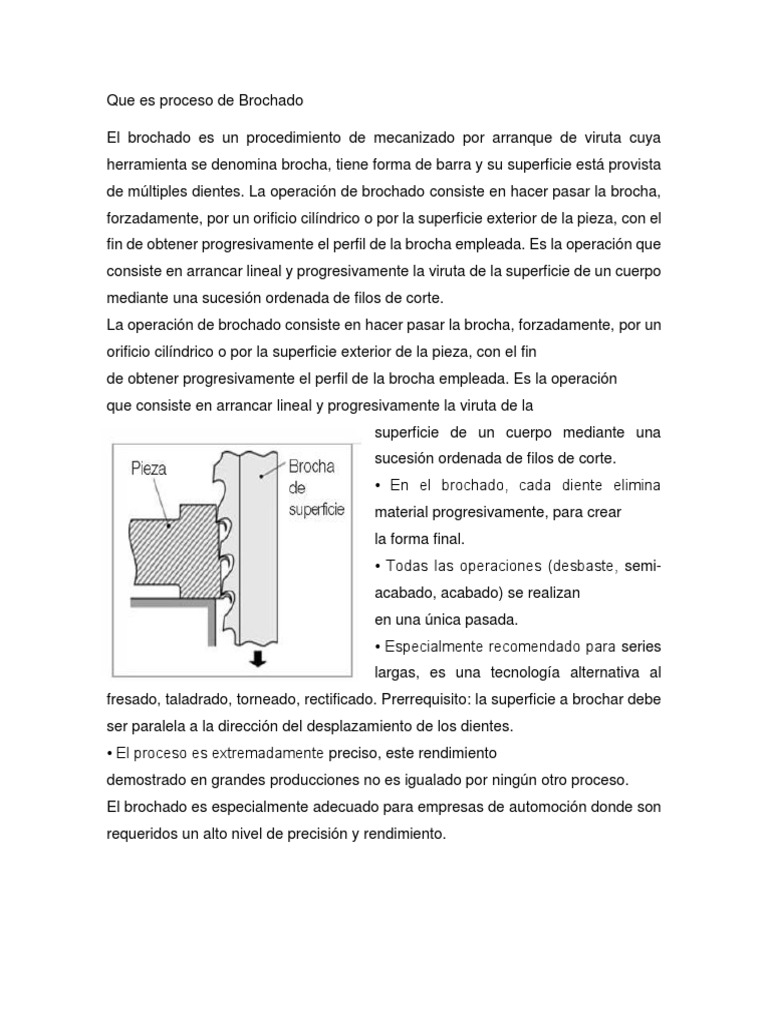 Que Es Proceso de Brochado | PDF | Mecanizado