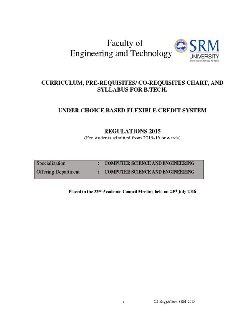 Btech Cse Curriculum N Syllabus 2015 RMP | PDF | Digital Electronics ...