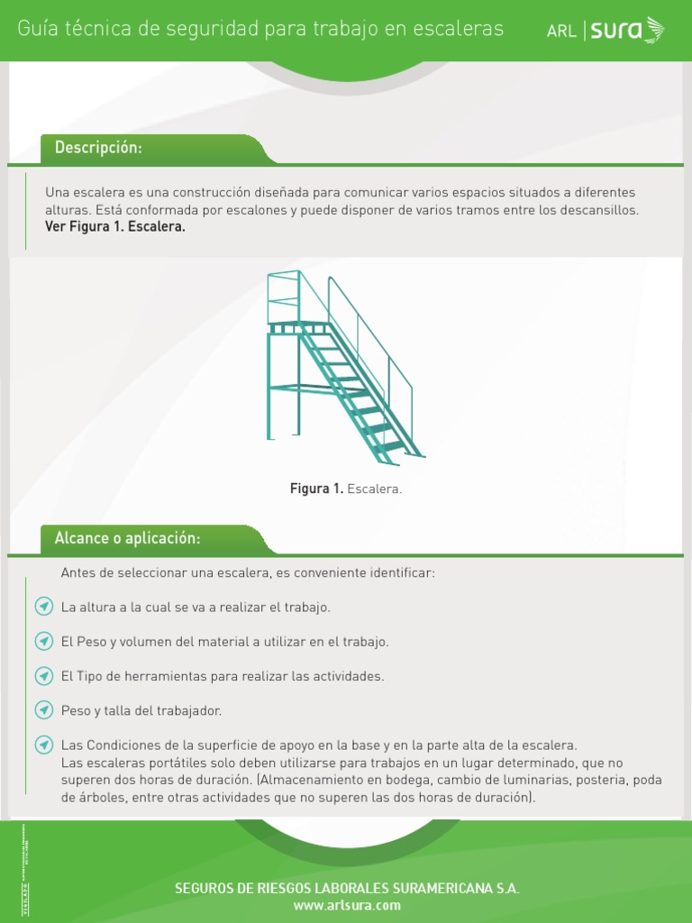 Guia de Seguridad para Trabajo en Escaleras | PDF | Escalera | Herramientas