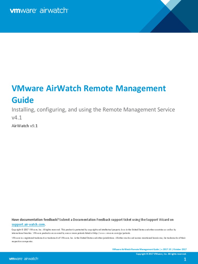 AirWatch Remote Management Guide v4 v9 - 1 | PDF | Public Key Certificate | Active Directory