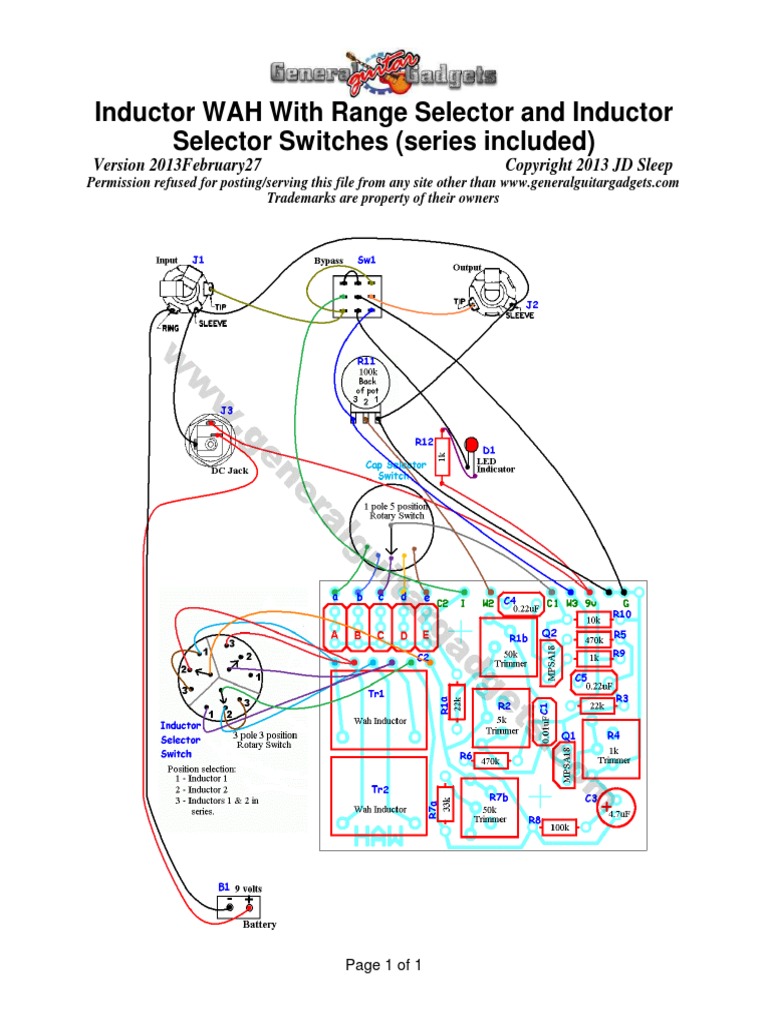 Inductor WAH With Range Selector and Inductor Selector Switches (Series ...