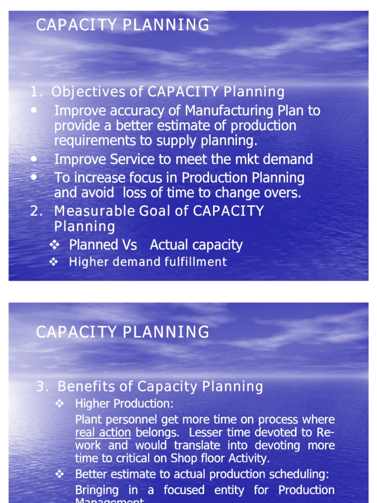 Capacity Planning | PDF | Logistics | Business Process Management