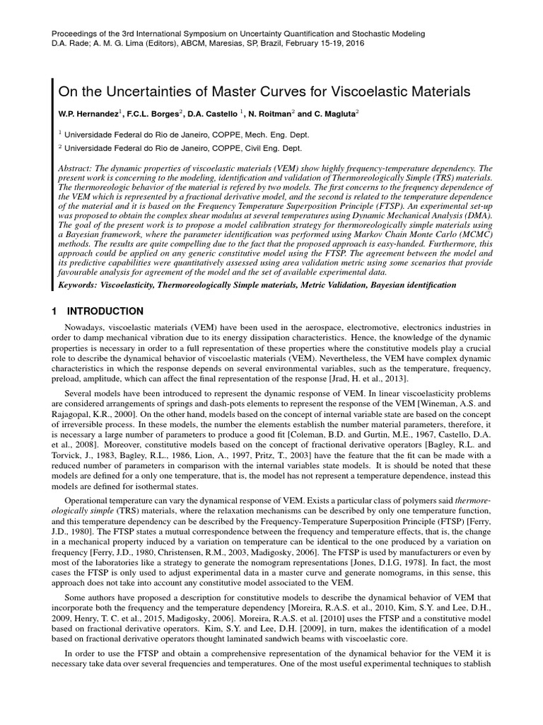 Bayesian Modeling of Viscoelastic Materials | PDF | Viscoelasticity ...