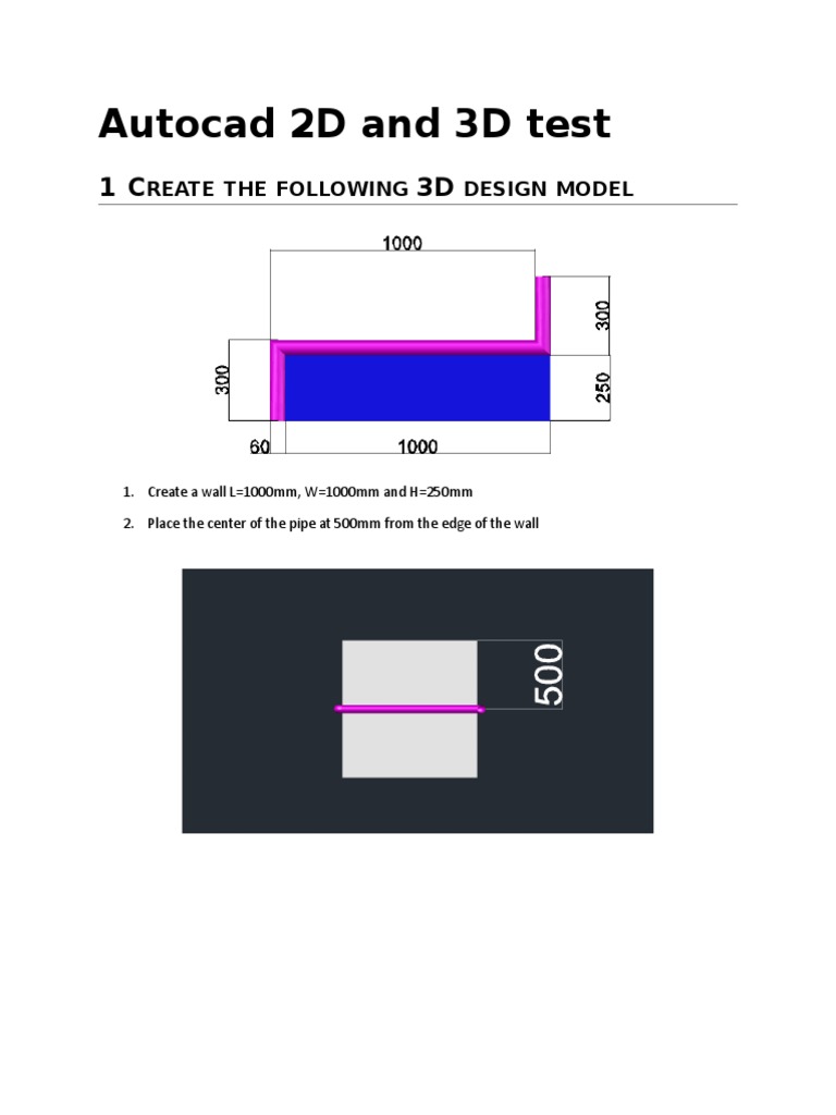 Autocad 2D and 3D Test | PDF