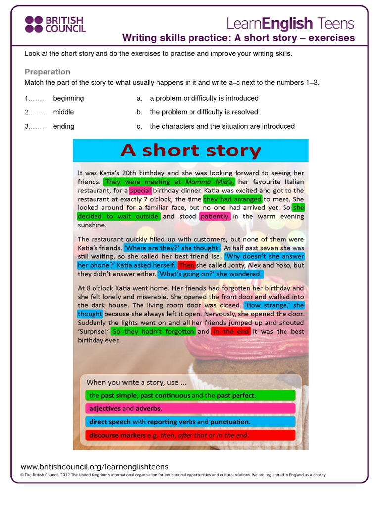 Short Story Writing Practice Exercises | PDF | Mystery, Thriller ...