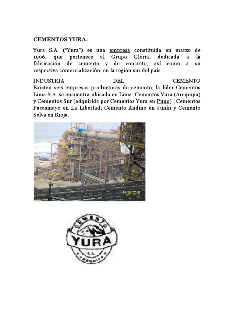 Cementos Yura | PDF | Hormigón | Cemento