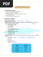 INFORME PSICOPEDAGÓGICO Evalec 3 - Solange Andrade Urrutia.1 | PDF | Palabra | Comprensión lectora