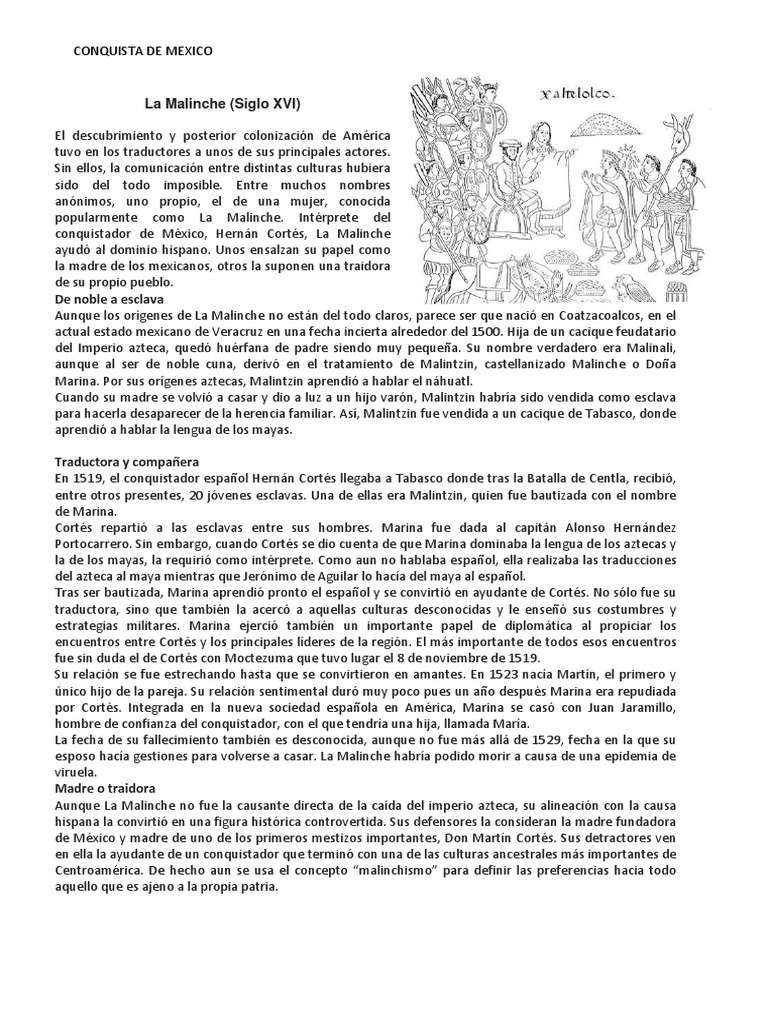 Historia de Malinche | Descargar gratis PDF | Hernán Cortés | America ...