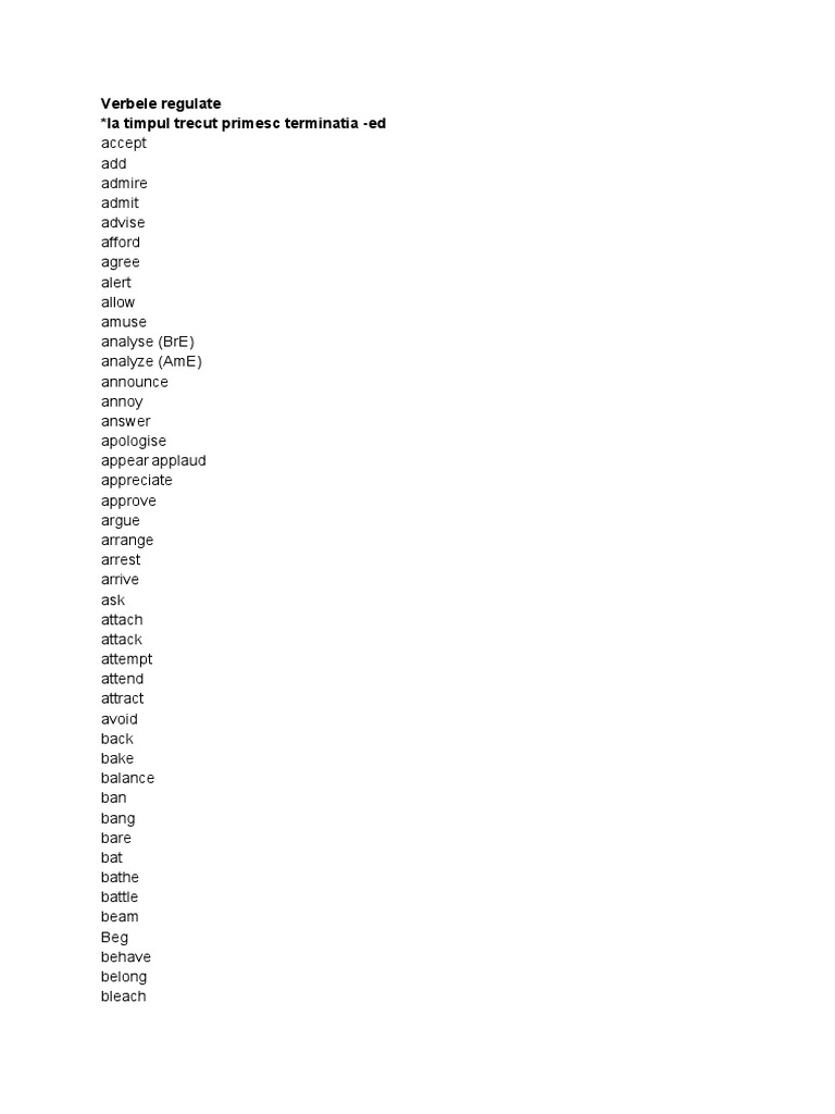 Verbele Regulate | PDF