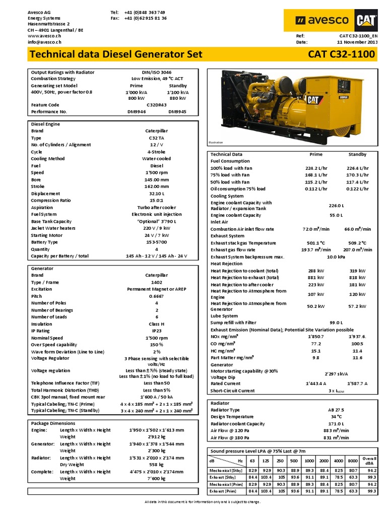 CAT_C32-1100_EN.pdf | Diesel Engine | Engines