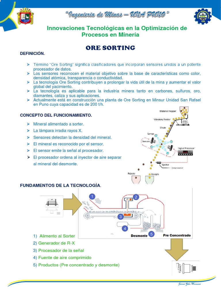 Trabajo Subterranea 2 Ore Sorting | PDF | Minería | Minerales