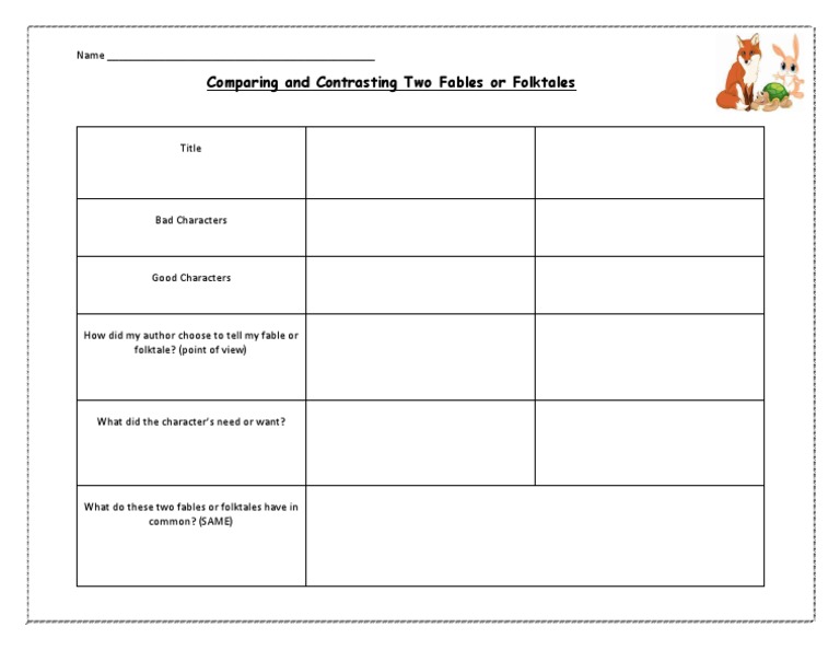 11-27 Comparing Fable | PDF