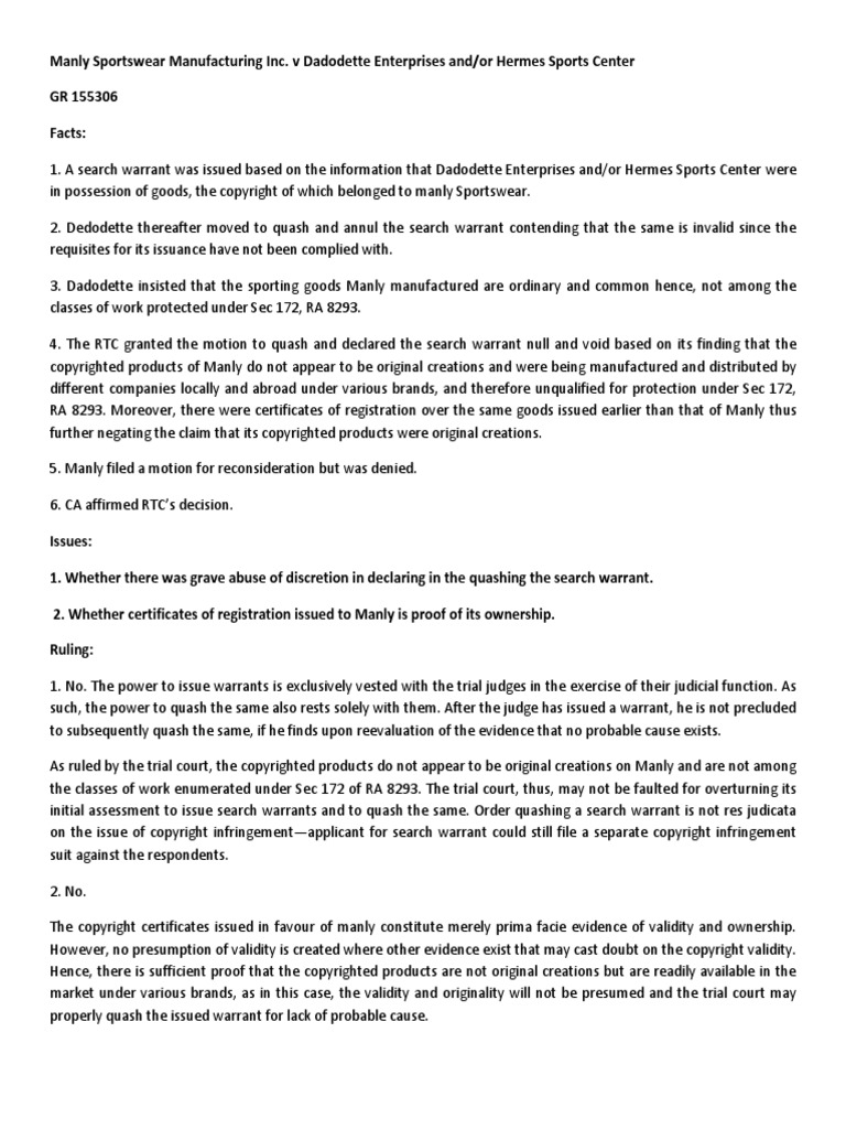 Court Upholds Quashing of Search Warrant Issued in Copyright ...