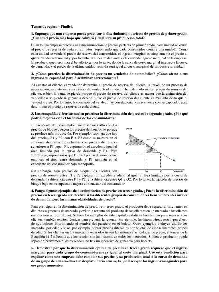 Soluciones Pindick 11cap | PDF | Monopolio | Excedente económico