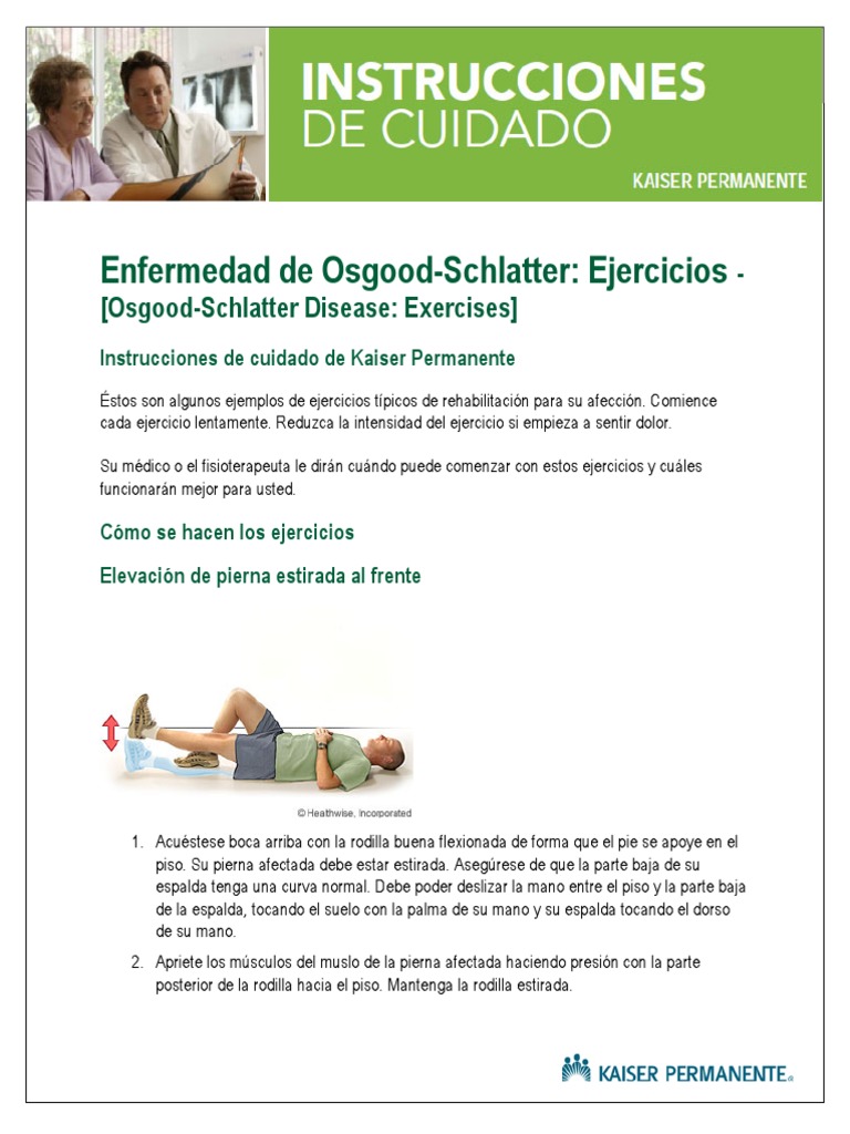 Enfermedad de Osgood Schlatter Ejercicios Tcm28 195728 | PDF | Nalgas | Pie