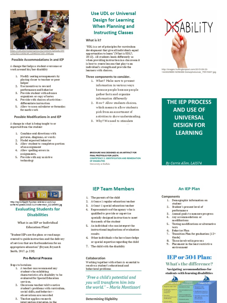 Brochure For Iep and Udl | PDF | Individualized Education Program ...