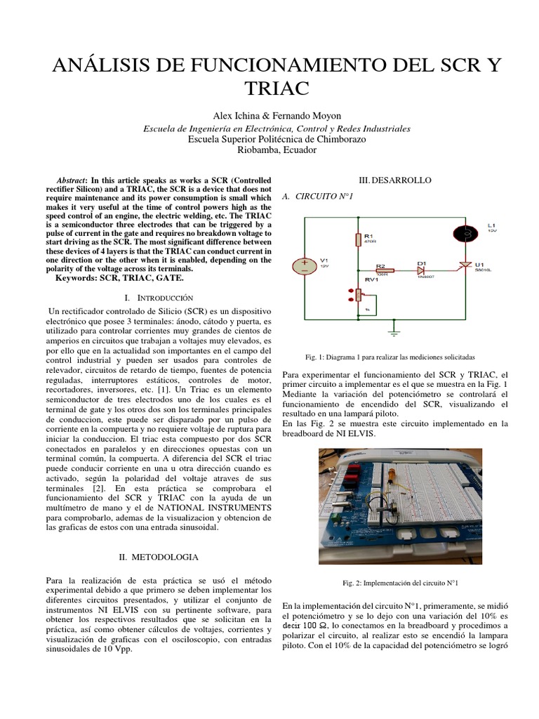 SCR y Triac | Descargar gratis PDF | Resistencia Eléctrica y ...