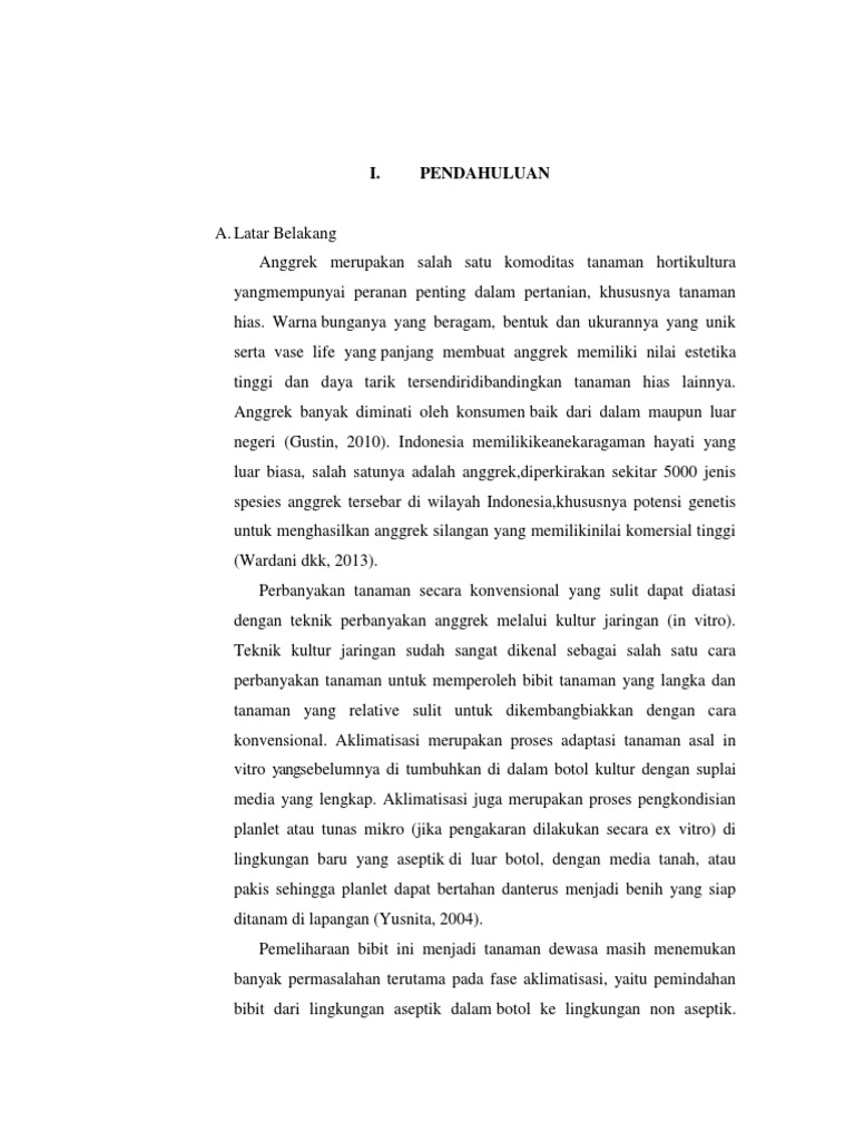 Aklimatisasi Anggrek | PDF