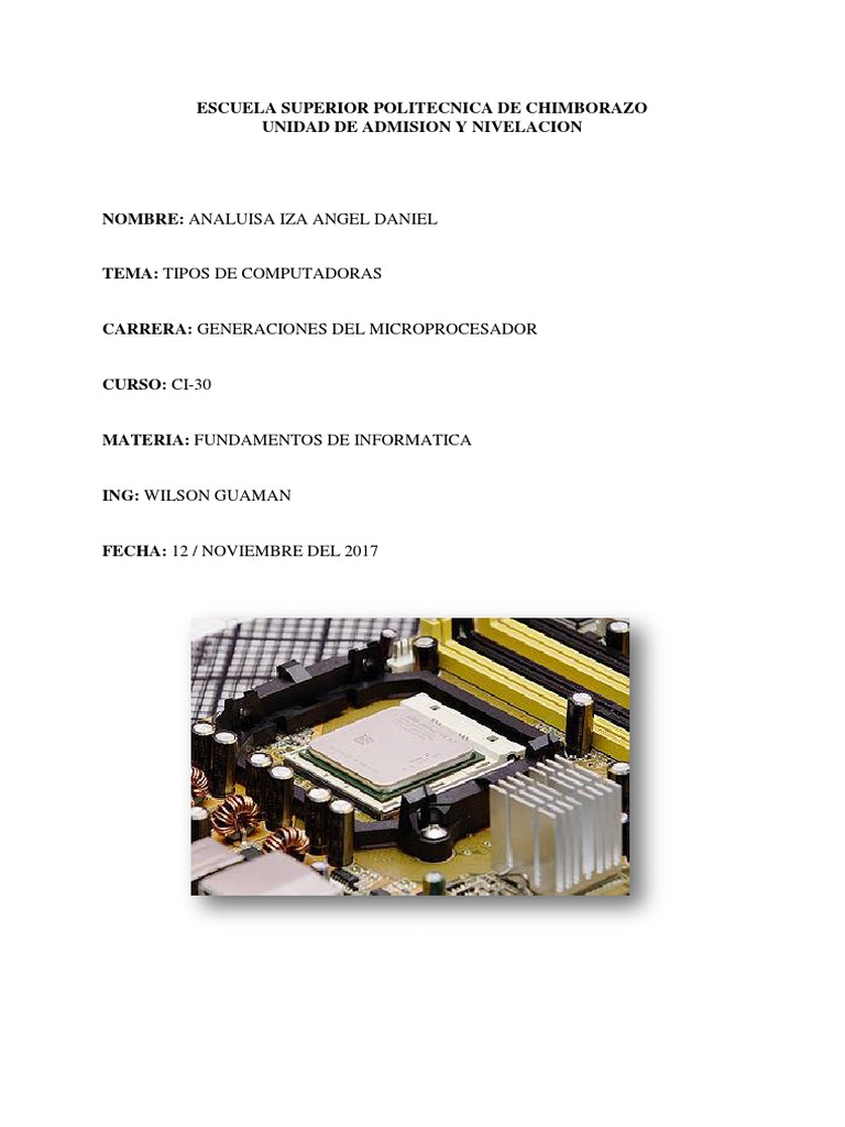 Generacion Del Microprocesador | PDF | Microprocesador | Arquitectura X86
