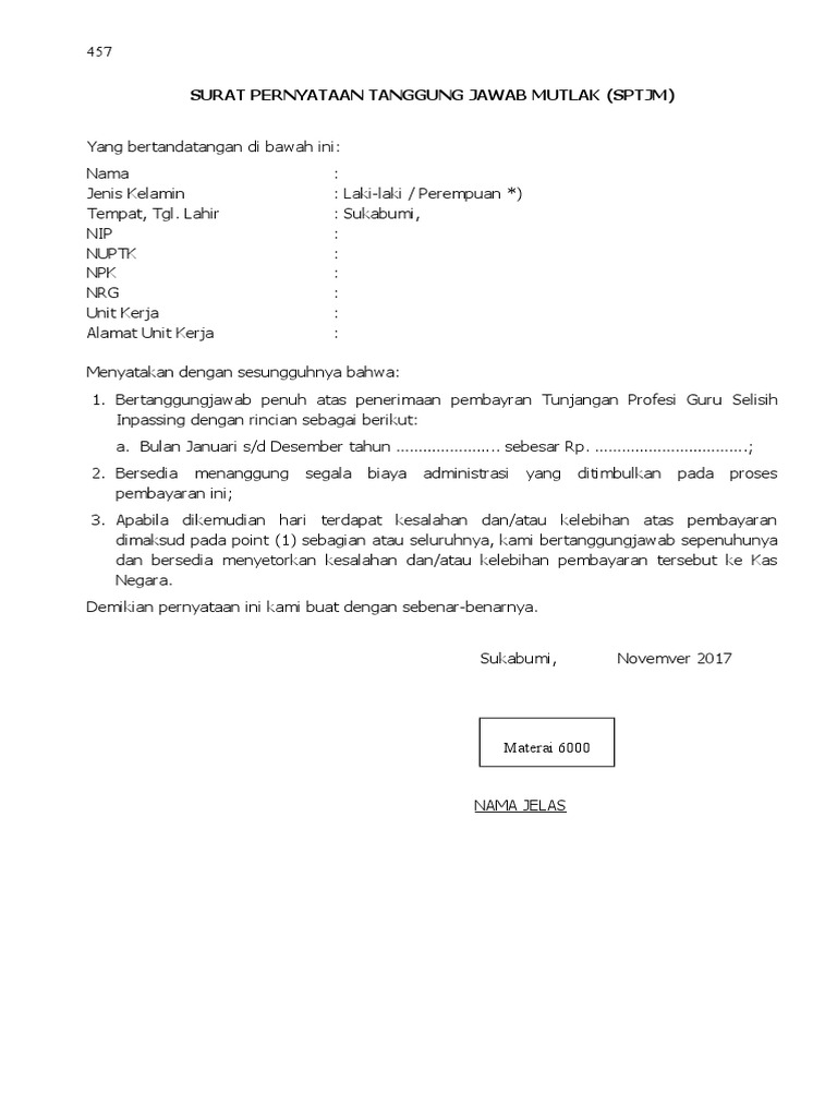 Format SPTJM TPG | PDF