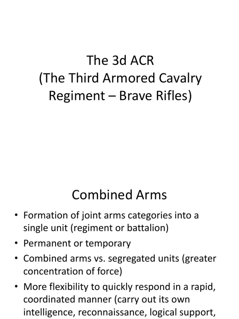 The 3d ACR (The Third Armored Cavalry Regiment - Brave Rifles) | PDF