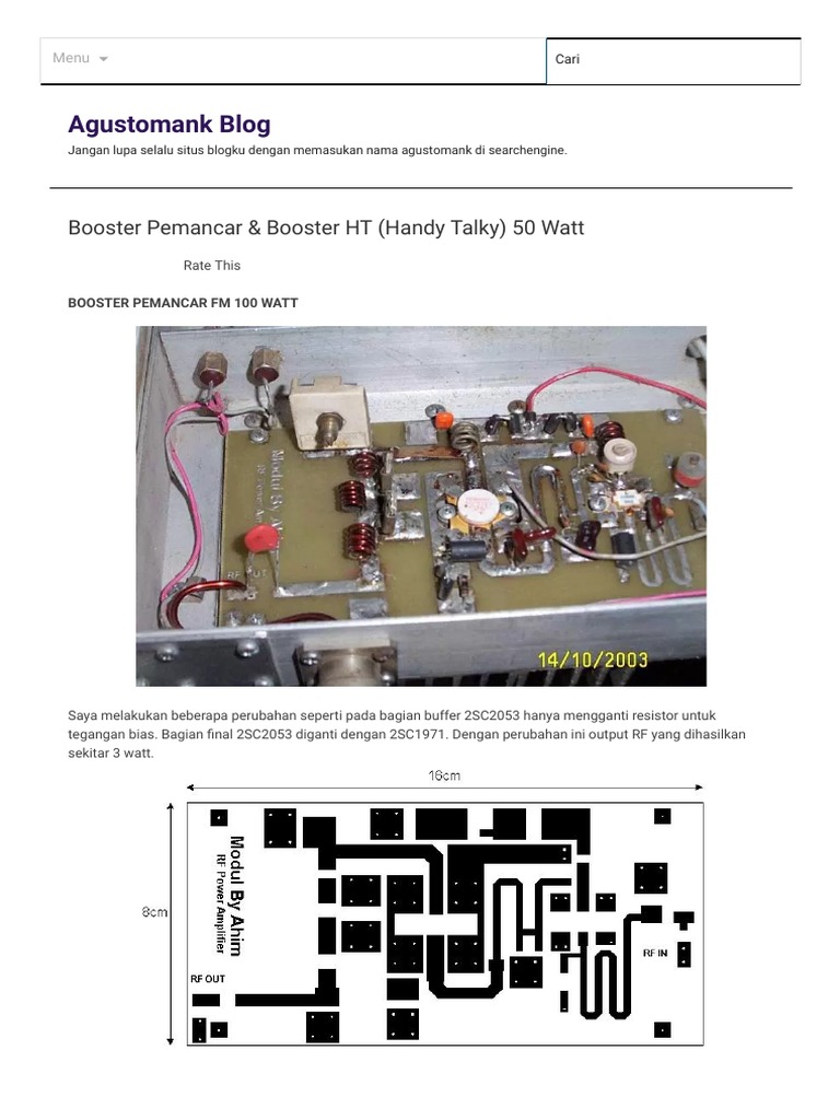 Booster Pemancar & Booster HT (Handy Talky) 50 Watt | PDF