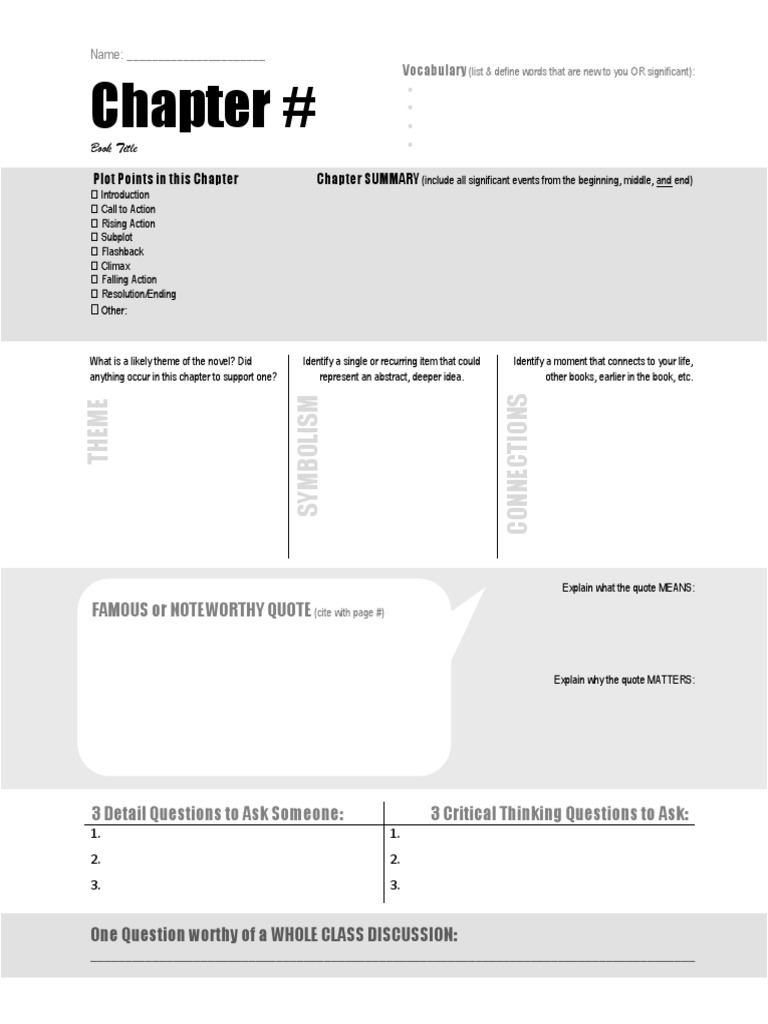 Chapter Study Guide Graphic Organizer | PDF